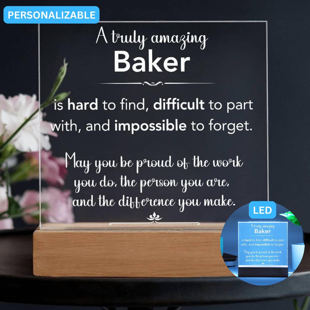 Baker Appreciation Gift, Baker Keepsake Acrylic Plaque, Cake Baker ...