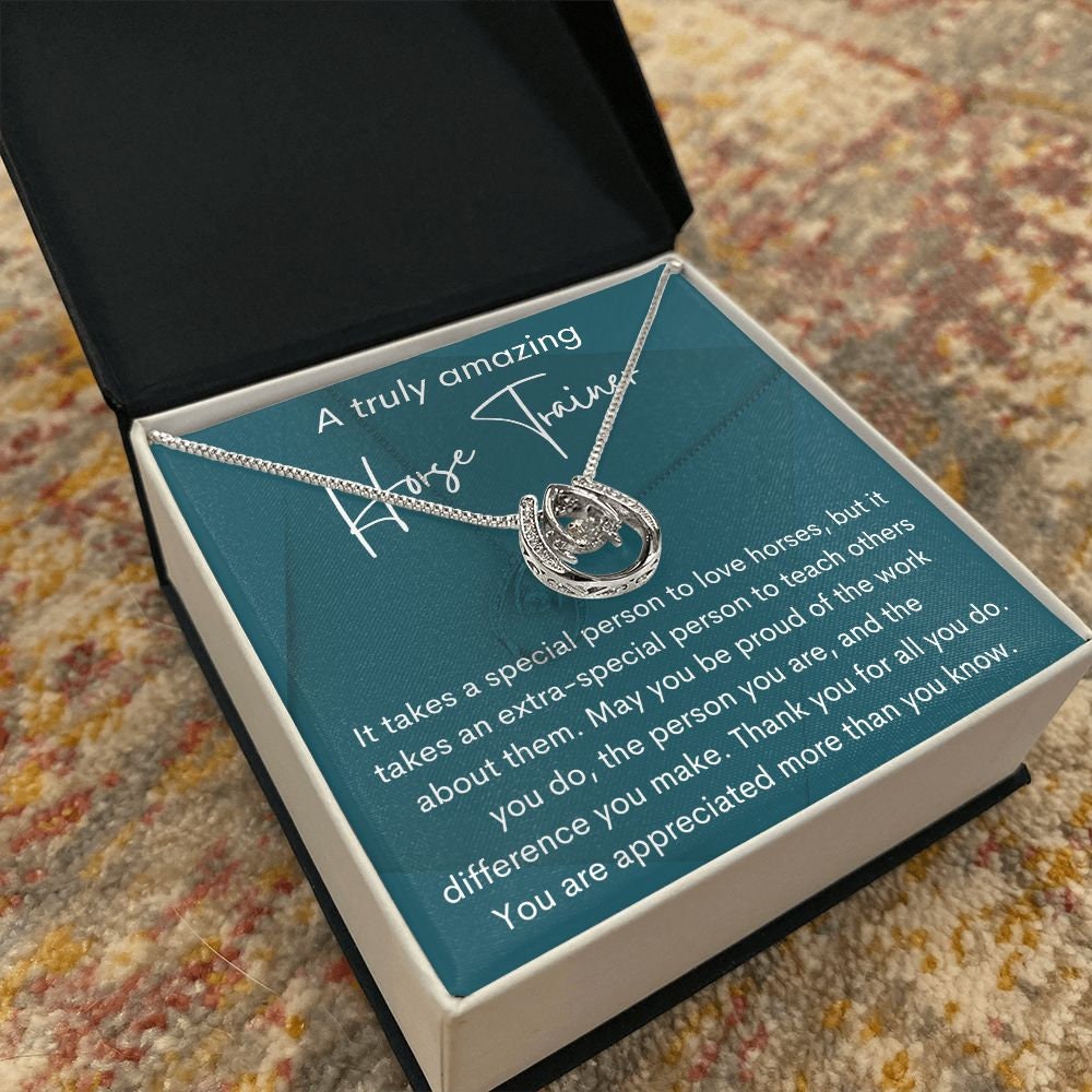 Horse Trainer Gift Appreciation Horseshoe Lucky Necklace, Horse ...