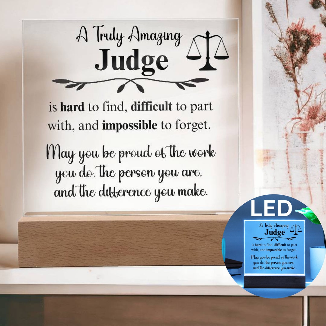 Personalized Judge Gift Acrylic Plaque, Judge Retirement Gift, Judge ...