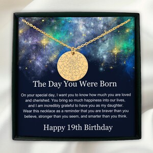 19th Birthday Gift With Custom Star Map and Date, Night You Were Born ...