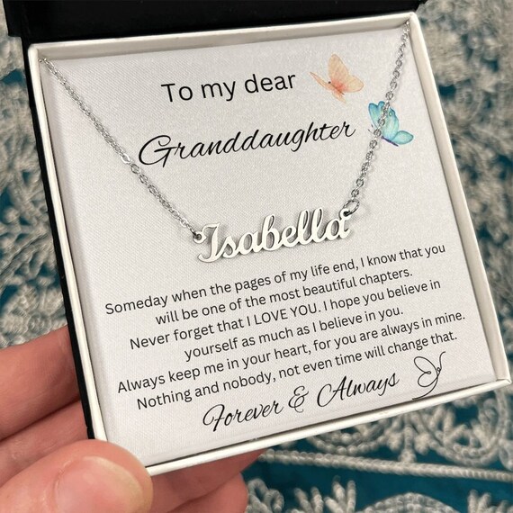 Granddaughter Personalized Custom Name Necklace Granddaughter Keepsake Gifts Birthday Gift Jewelry for Granddaughter Gift Granddaughter Etsy