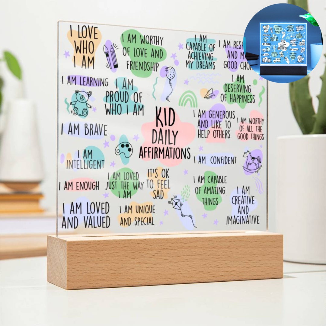 Personalized Affirmation Sign for Kids, Kids Affirmation Board ...