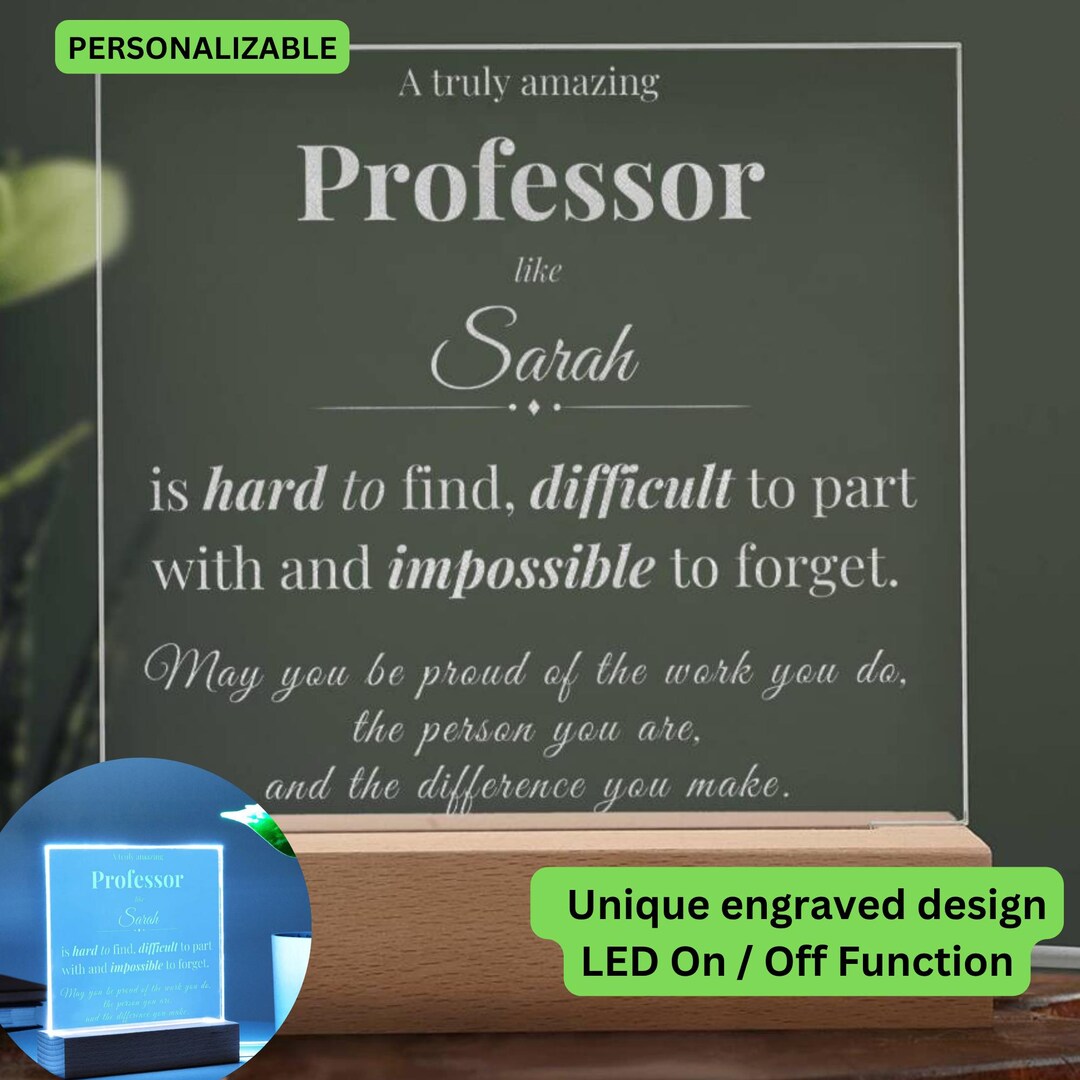 Professor Graduation Gift, Custom Name Plaque, Academic Desk Decor ...