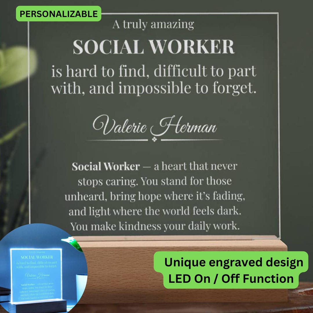 Social Worker Definition Plaque Gift – Inspirational Appreciation Gift ...