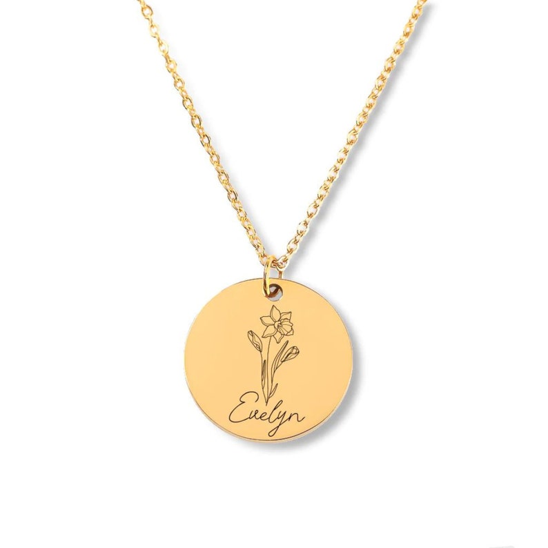 77 Birthday Birth Flower Necklace, 77th Birthday Gift, 77th Gift for ...