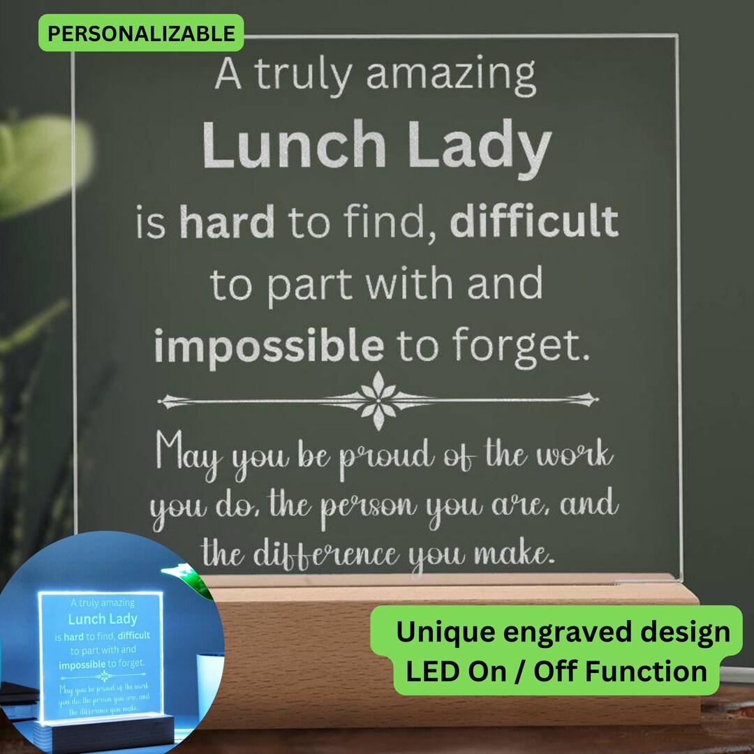 School Cafeteria Staff Present, End of Year Gift Lunch Lady, School ...