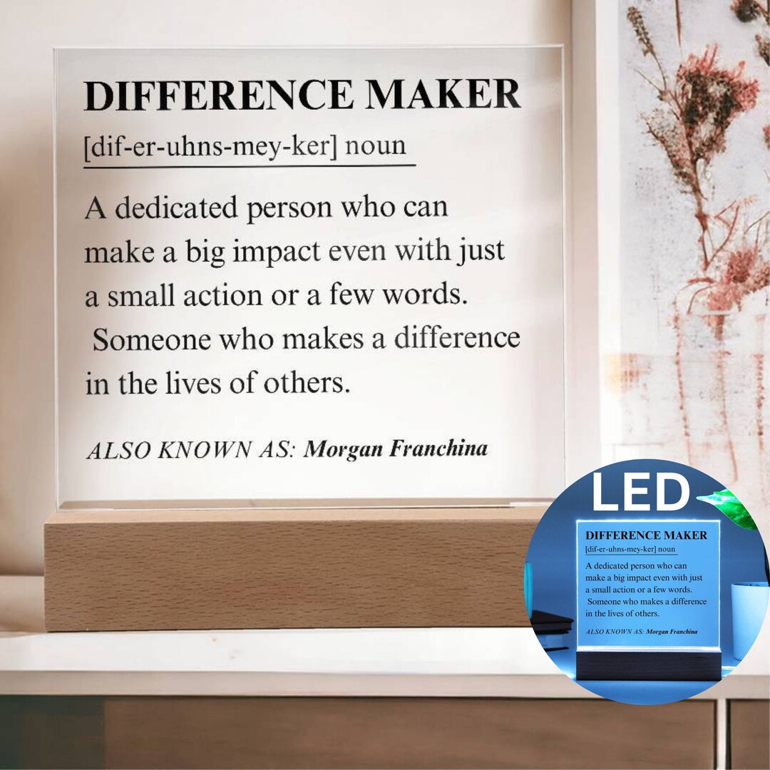 Personalized Different Maker Plaque, Difference Maker Definition ...
