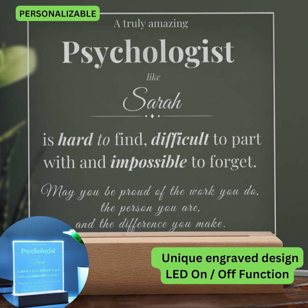 Custom Psychologist Acrylic Desk Plaque, Engraved Name Plate for ...