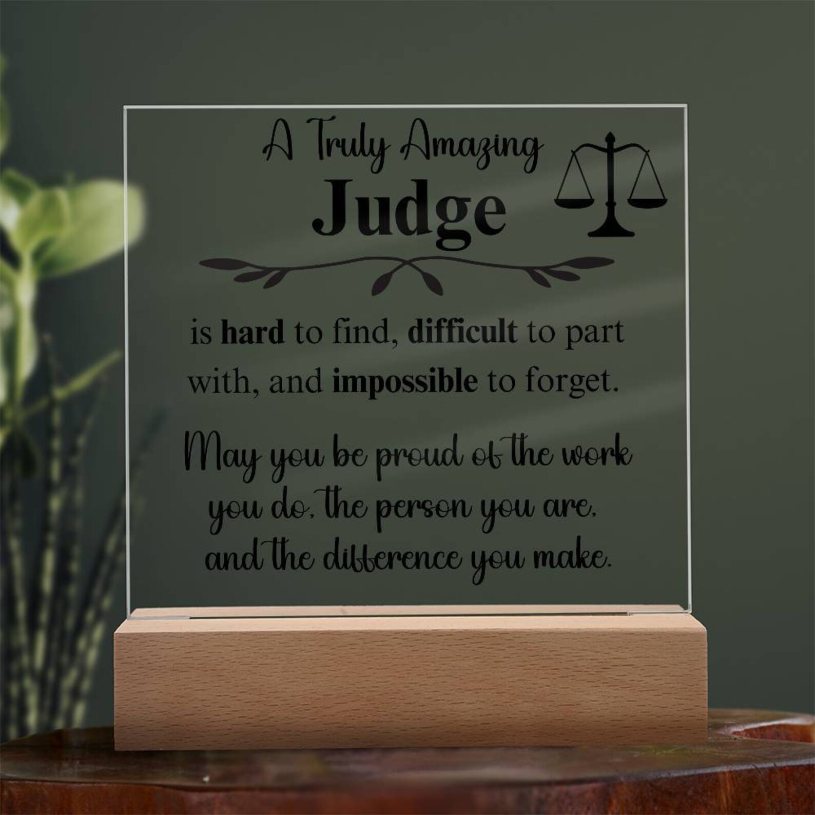 Personalized Judge Gift Acrylic Plaque, Judge Retirement Gift, Judge ...