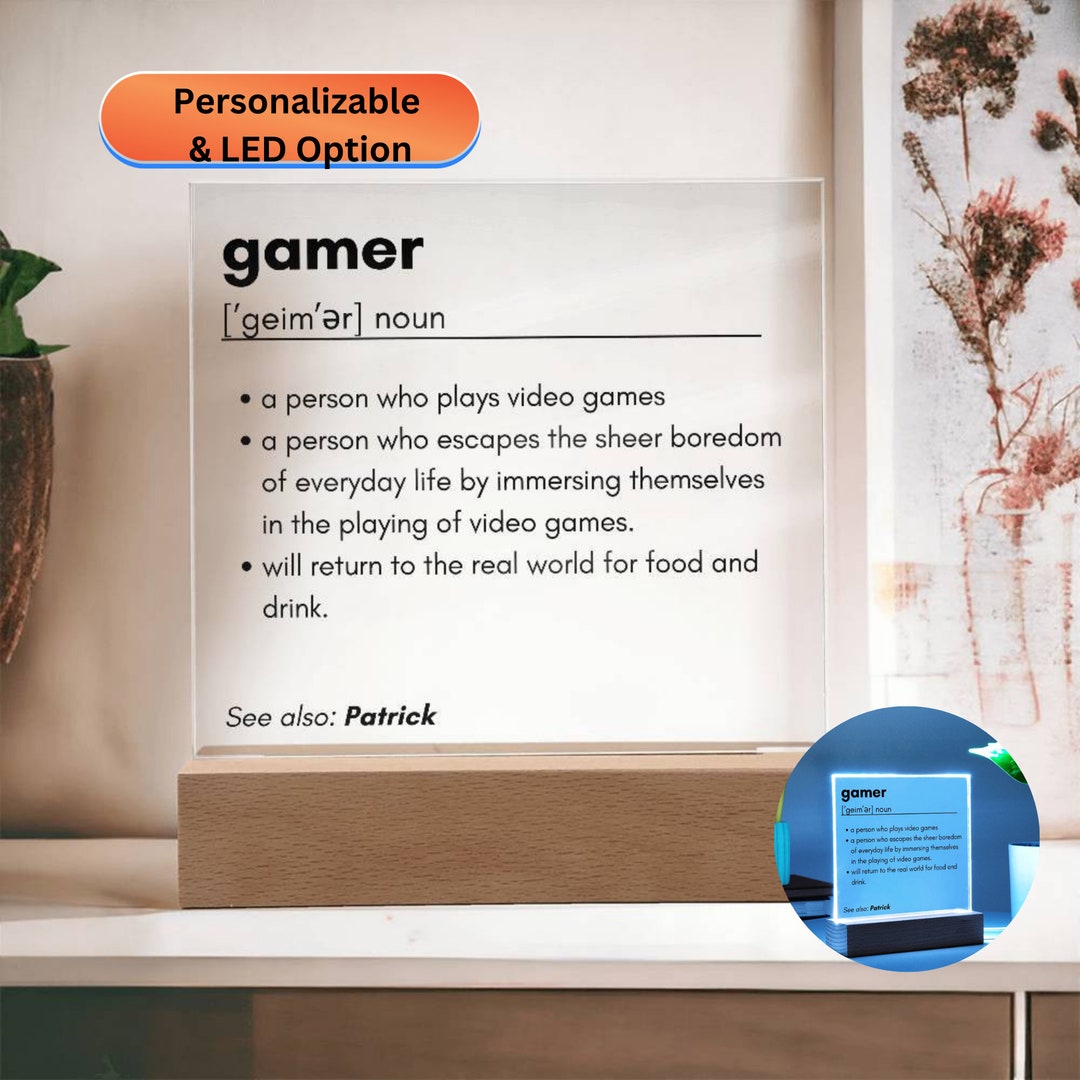 Personalized Gamer Gift, Custom Gamer Definition, Gamer Gift, Gaming ...
