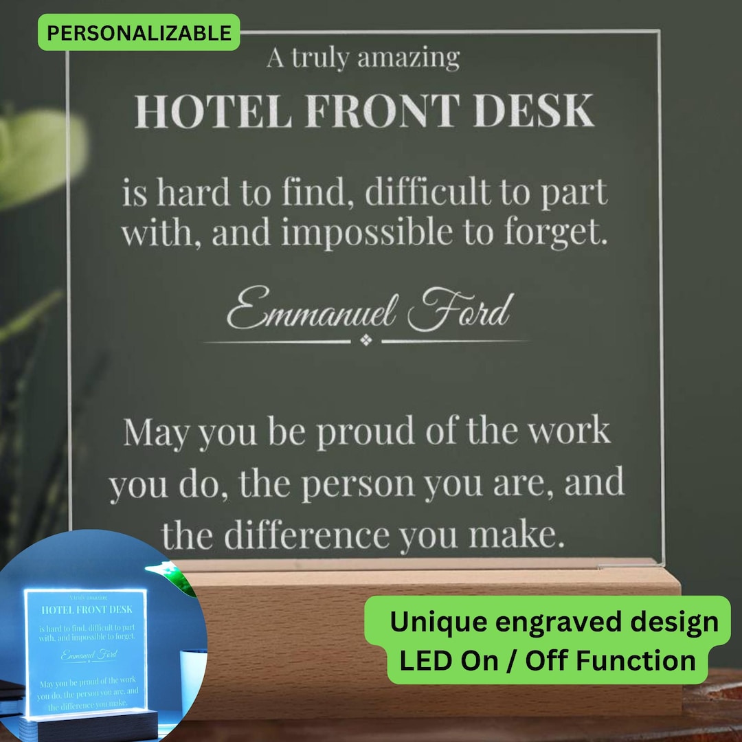 Personalized Acrylic Plaque for Front Desk Agent – Custom Name Desk ...