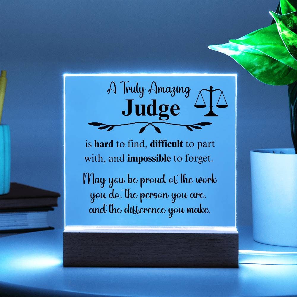 Personalized Judge Gift Acrylic Plaque, Judge Retirement Gift, Judge ...