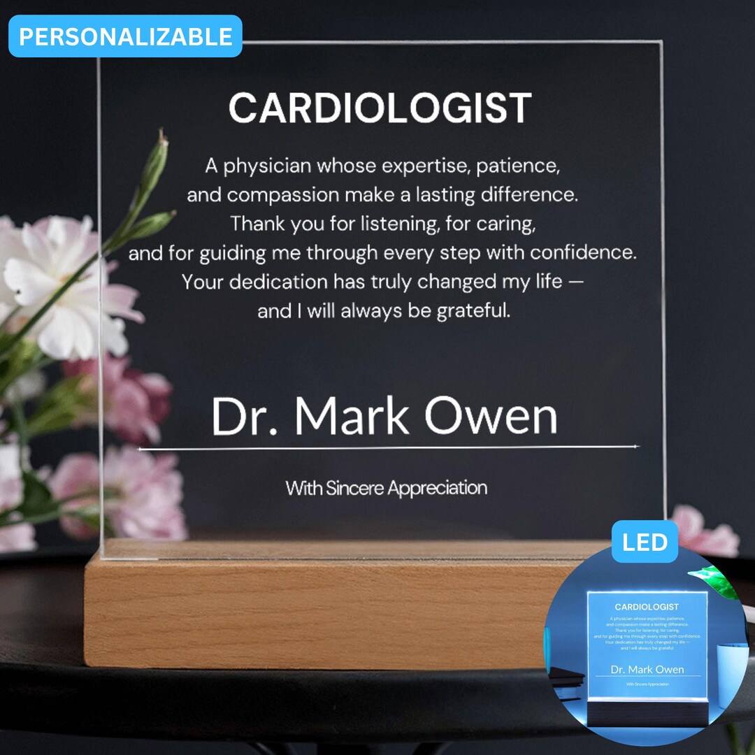 Cardiologist Appreciation Gift From Patient – Personalized Acrylic ...
