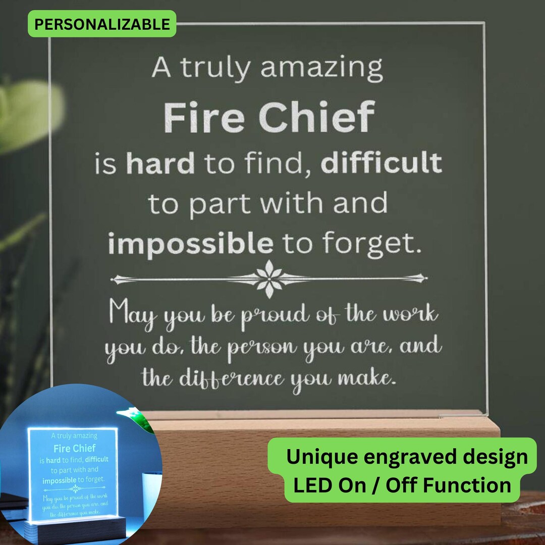 Personalized Firefighter Christmas Gift, Fire Chief Retirement Gift ...