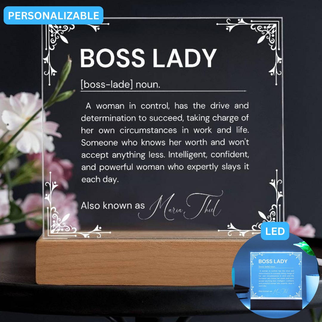 Personalized Boss Lady Definition Acrylic Plaque, Custom Gift for ...