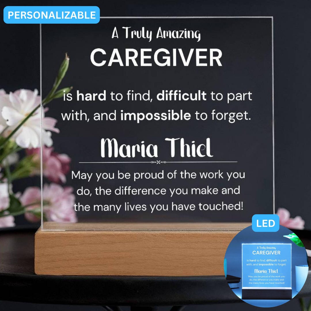 Custom Caregiver Appreciation Gift, Elder Home Caregiver Present ...