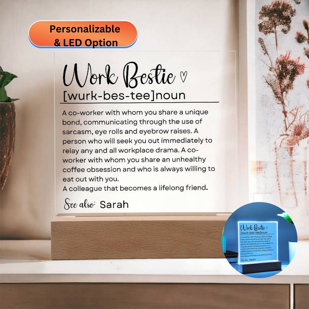 Work Bestie Definition Plaque, Custom Work Bestie Gift Work, Work ...