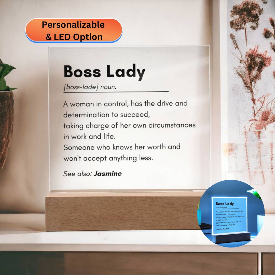 Boss Lady Personalized Acrylic Sign, Girl Boss Office Decor, Business ...