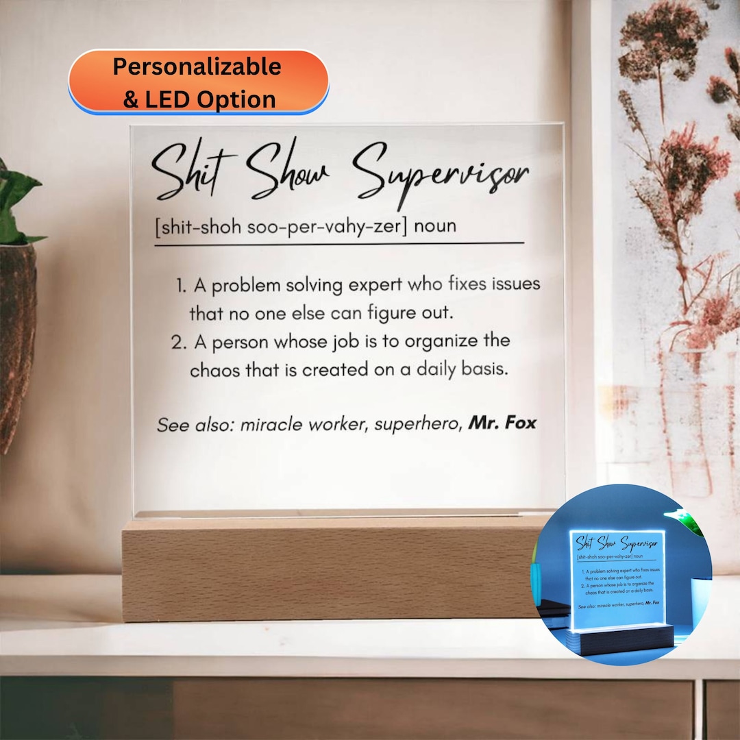 Personalized Shitshow Supervisor Plaque, Shit Show Sign, Custom Shit ...
