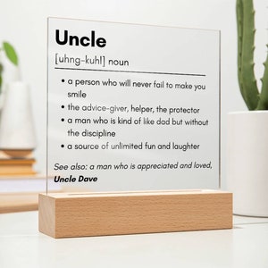 Personalized Uncle Gift, Uncle Definition Plaque, Uncle Gift From ...