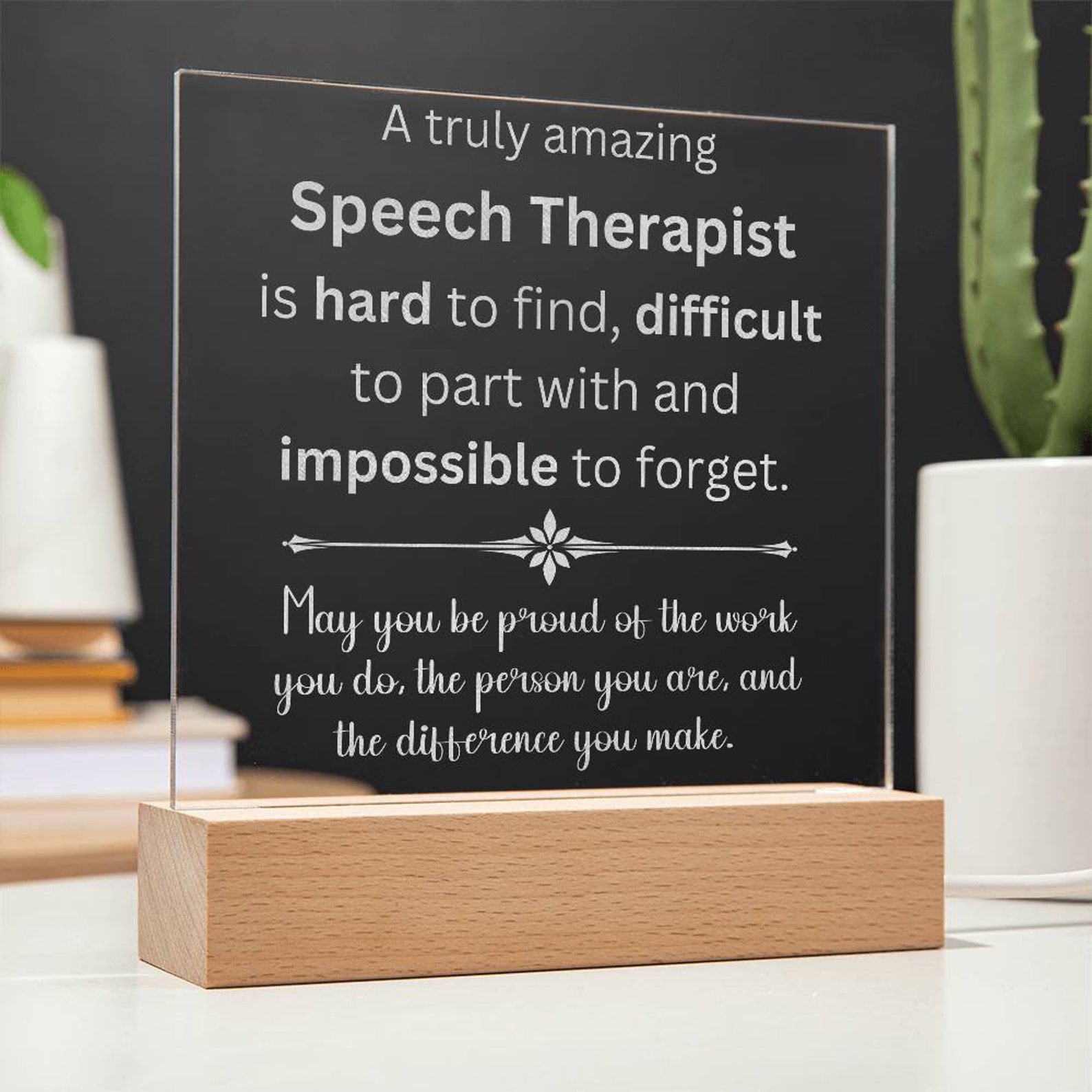 Speech Therapist Gifts, Custom Speech Therapist Engraved Plaque, Thank ...