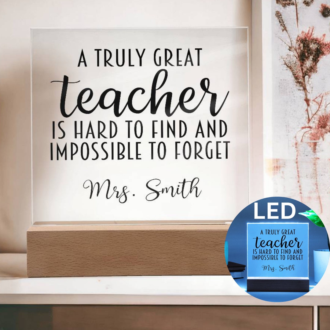 A Truly Amazing Teacher Acrylic Sign With Teacher Name, Personalized ...