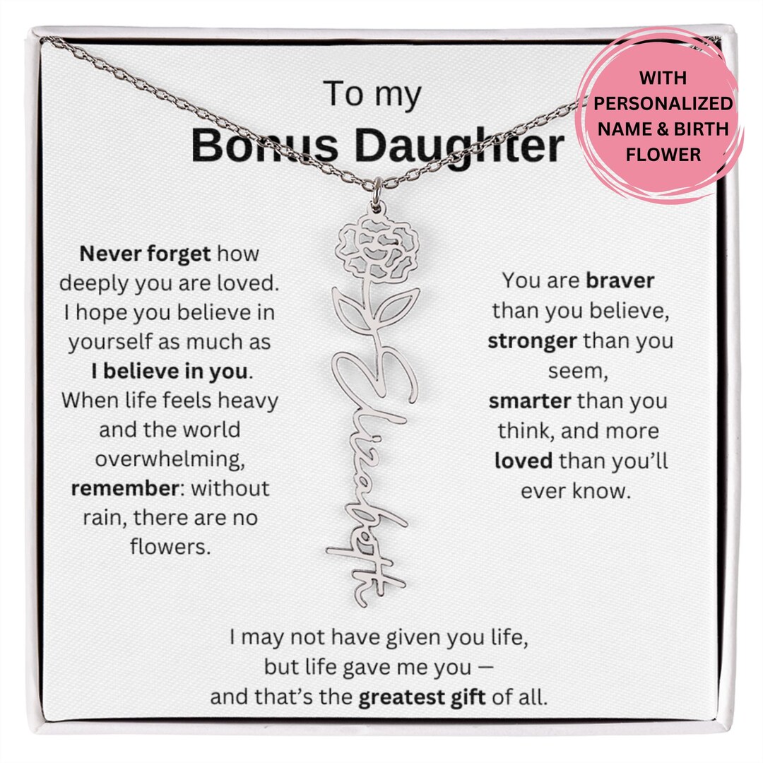 Bonus Daughter Gift From Stepmom, Stepdaughter Birthday Necklace With ...