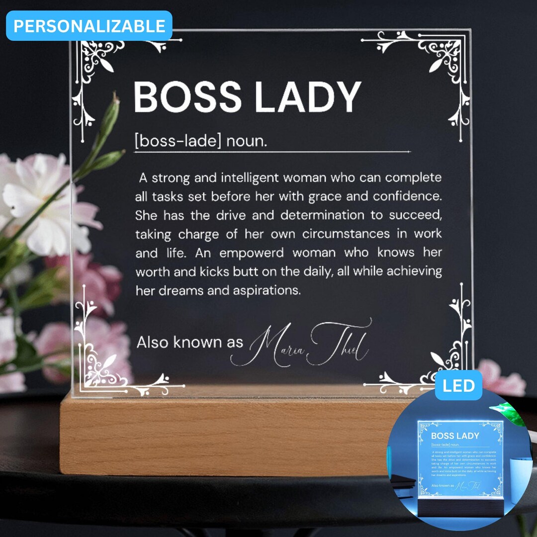 Boss Lady Definition Acrylic Plaque, Custom Gift for Female Boss ...