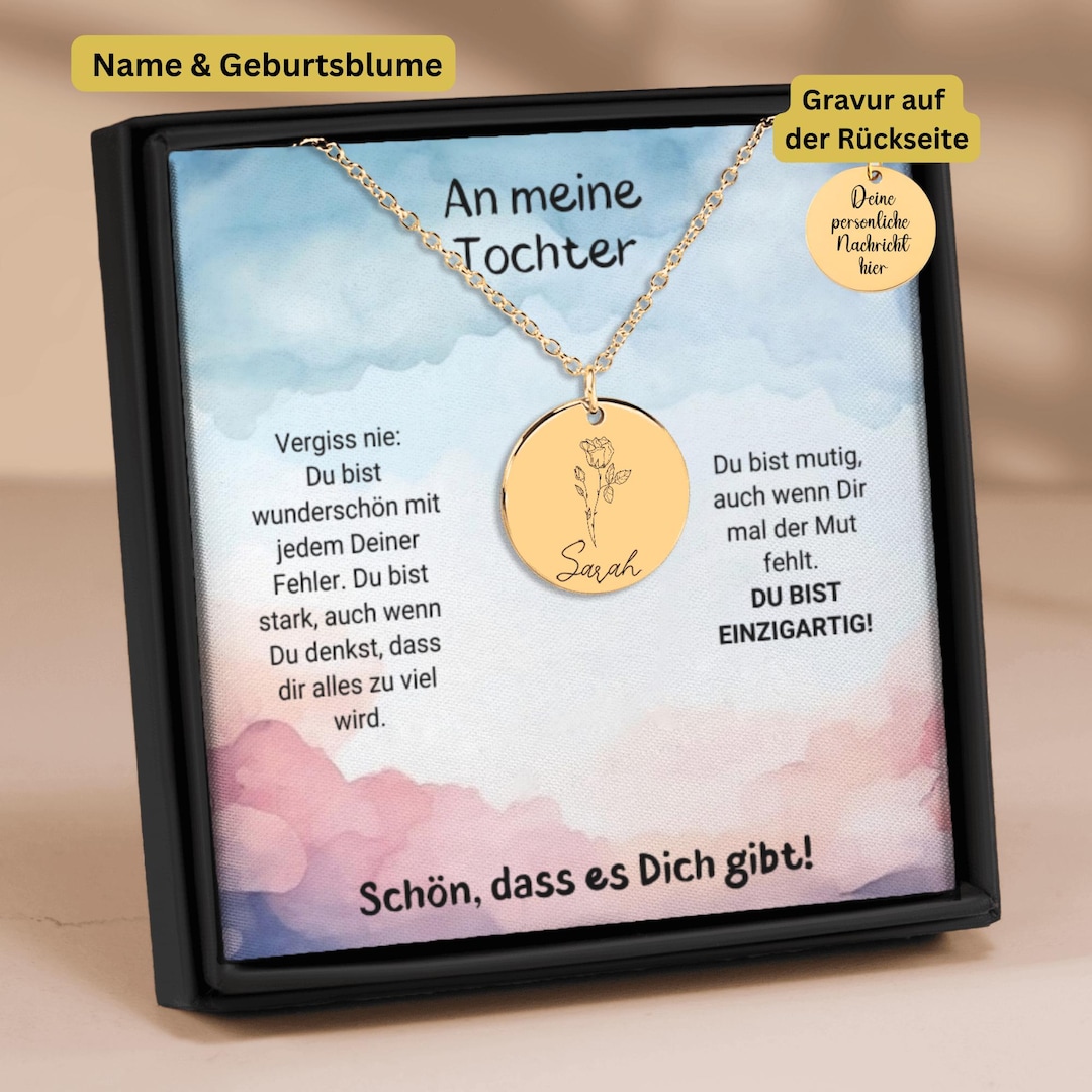 Mutter Tochter Geschenk, Schmuck Tochter Geburtstag, Gold Edelstahl ...