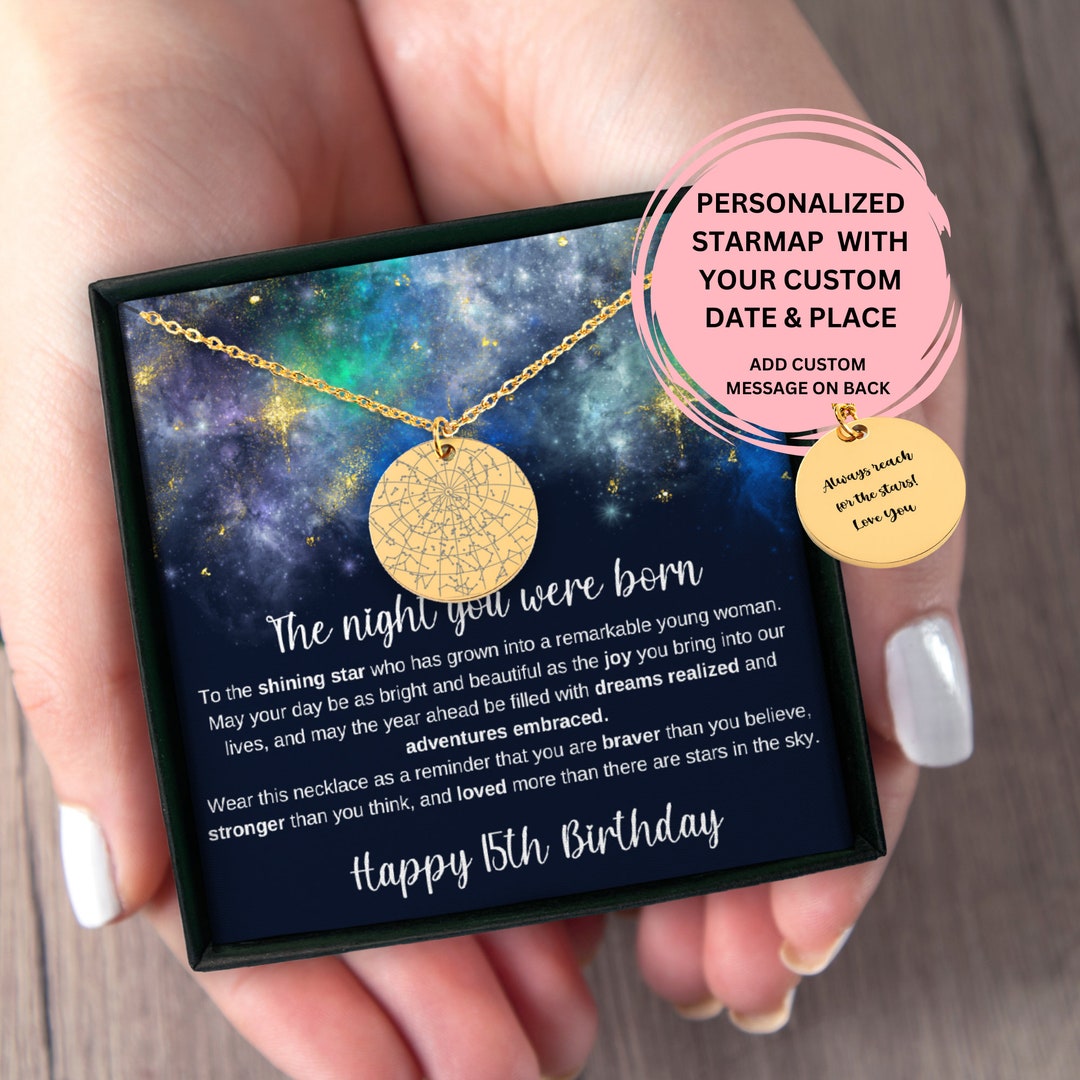 Star Map Personalized Birthday Gift 15th, 15th Birthday Girl, 15th ...