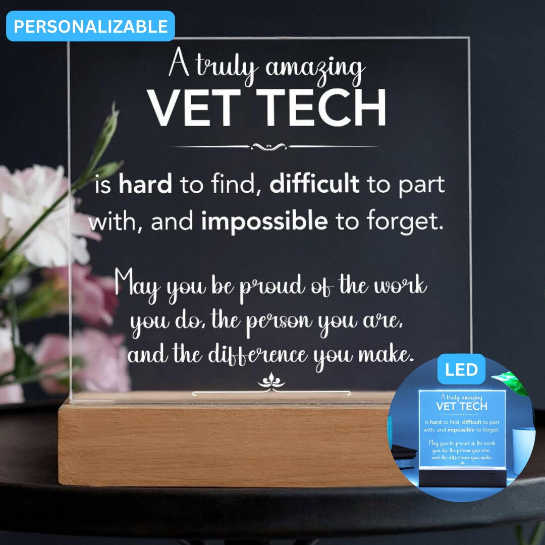 Vet Tech Acrylic Plaque, Veterinary Technician Gift, Vet Tech Christmas ...