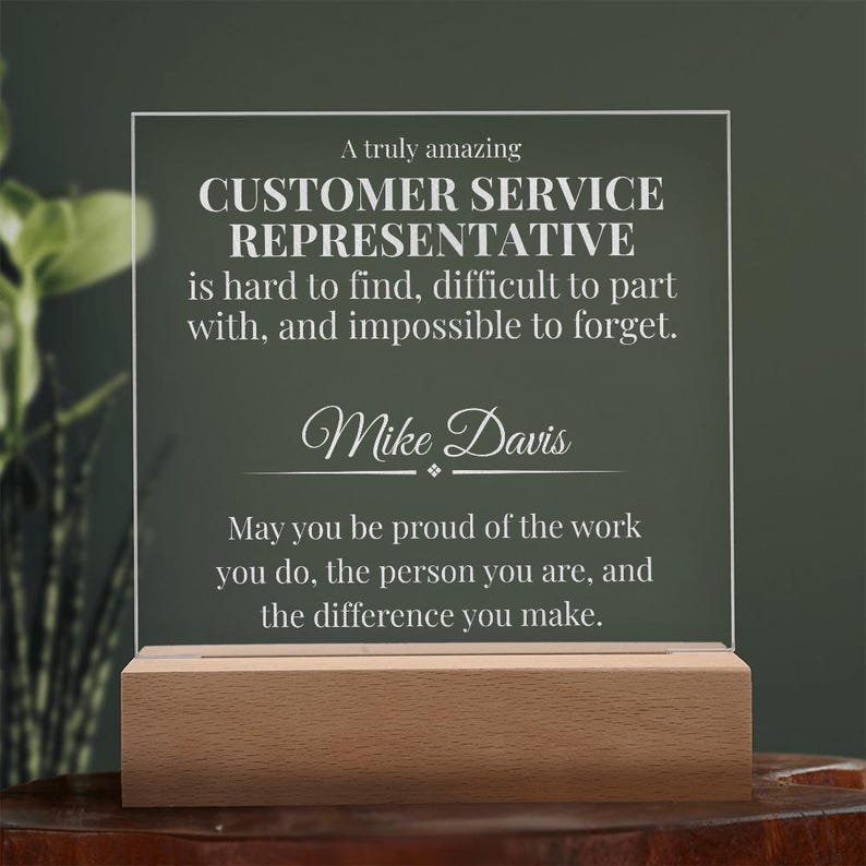 Customer Service Acrylic Plaque Gift | A Truly Amazing Customer Service ...