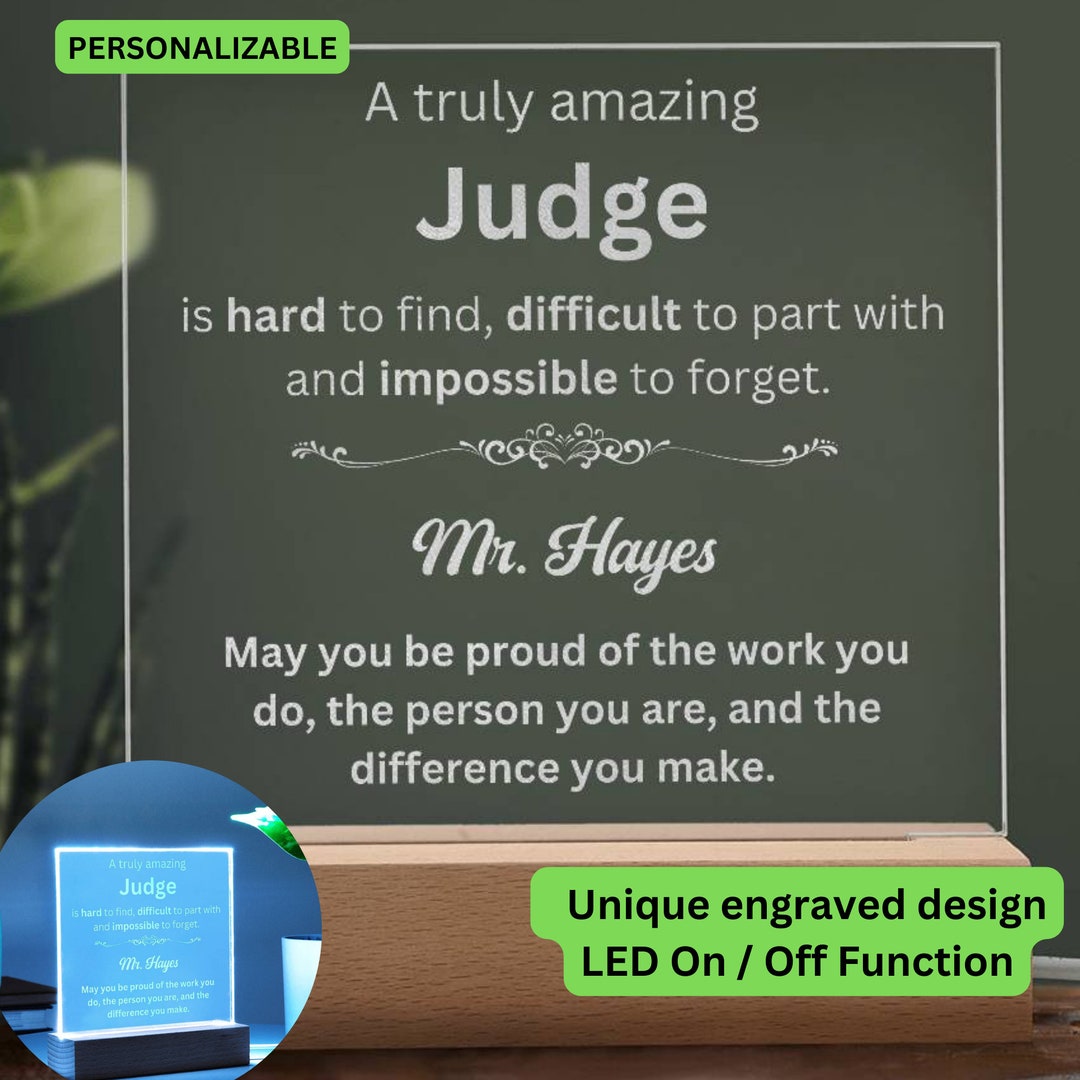 Personalized Judge Gift With Name, Judge Appreciation Gift, Judge ...