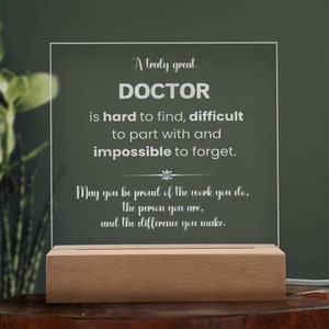Doctor Engraved Acrylic Plaque, Doctor Thank You Gift, MD Doctor ...