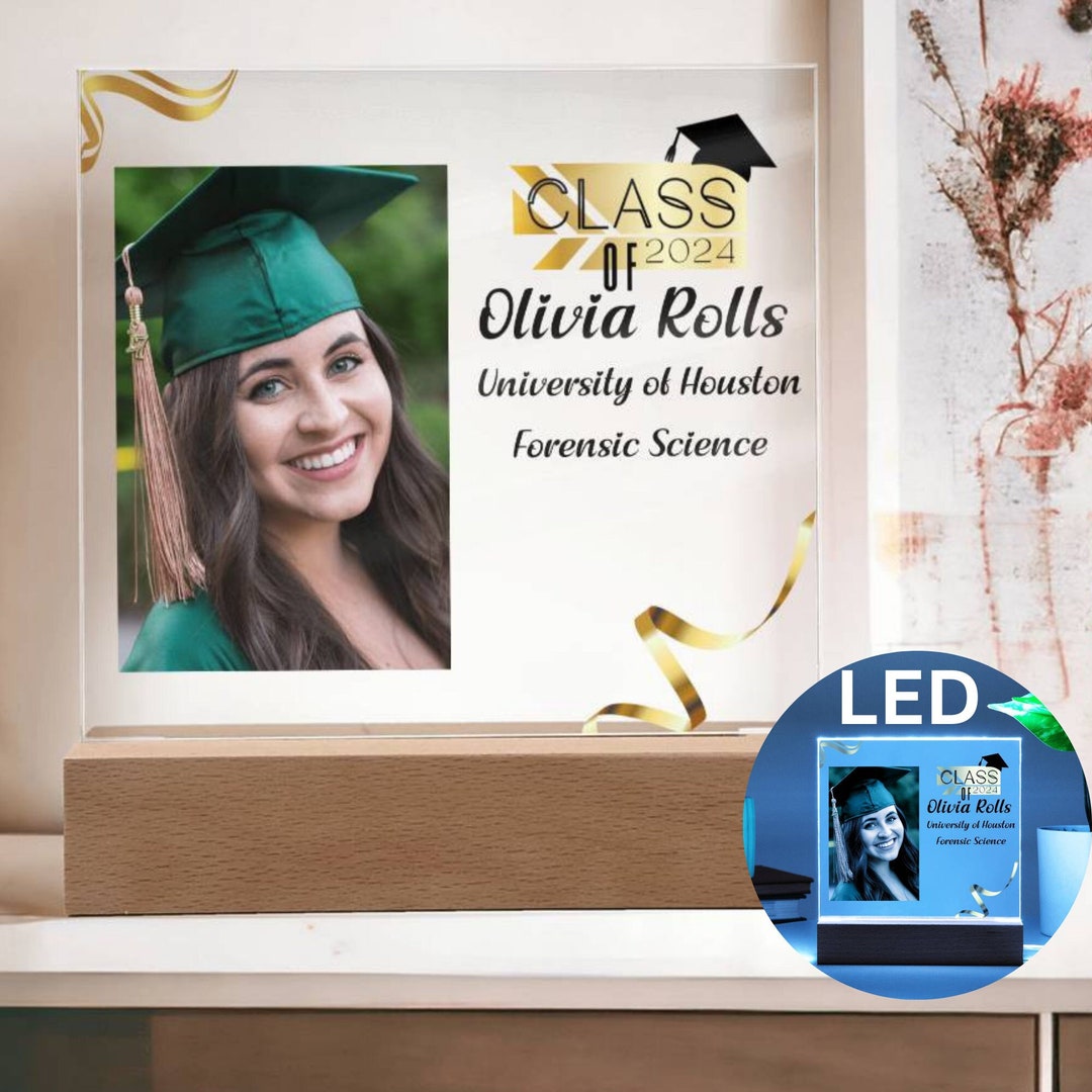 Custom Graduation Plaque With LED Light, Class of 2024 Graduation Print ...