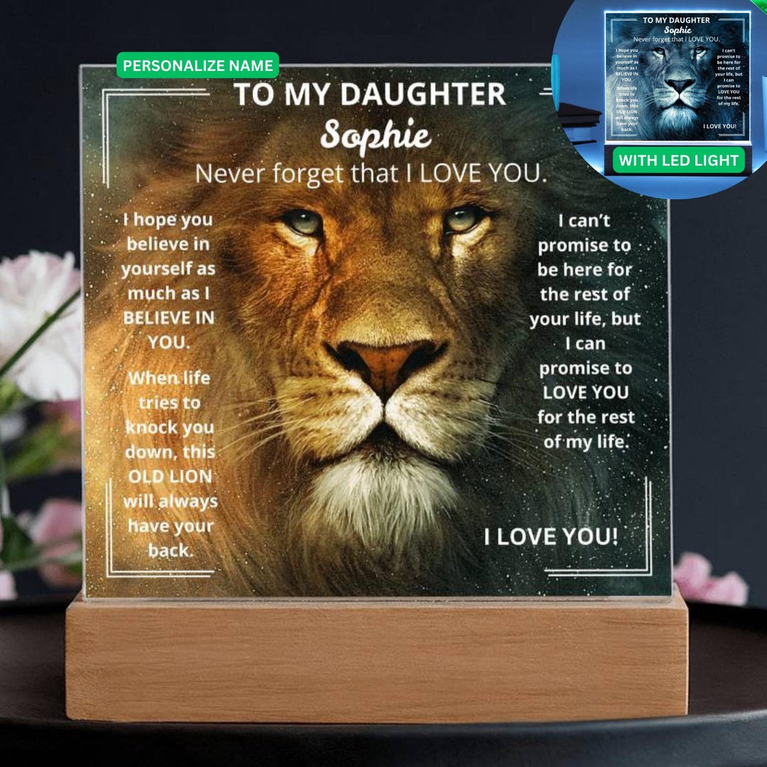 To My Daughter Message Plaque From Dad, Father Daughter Gift, Lion ...