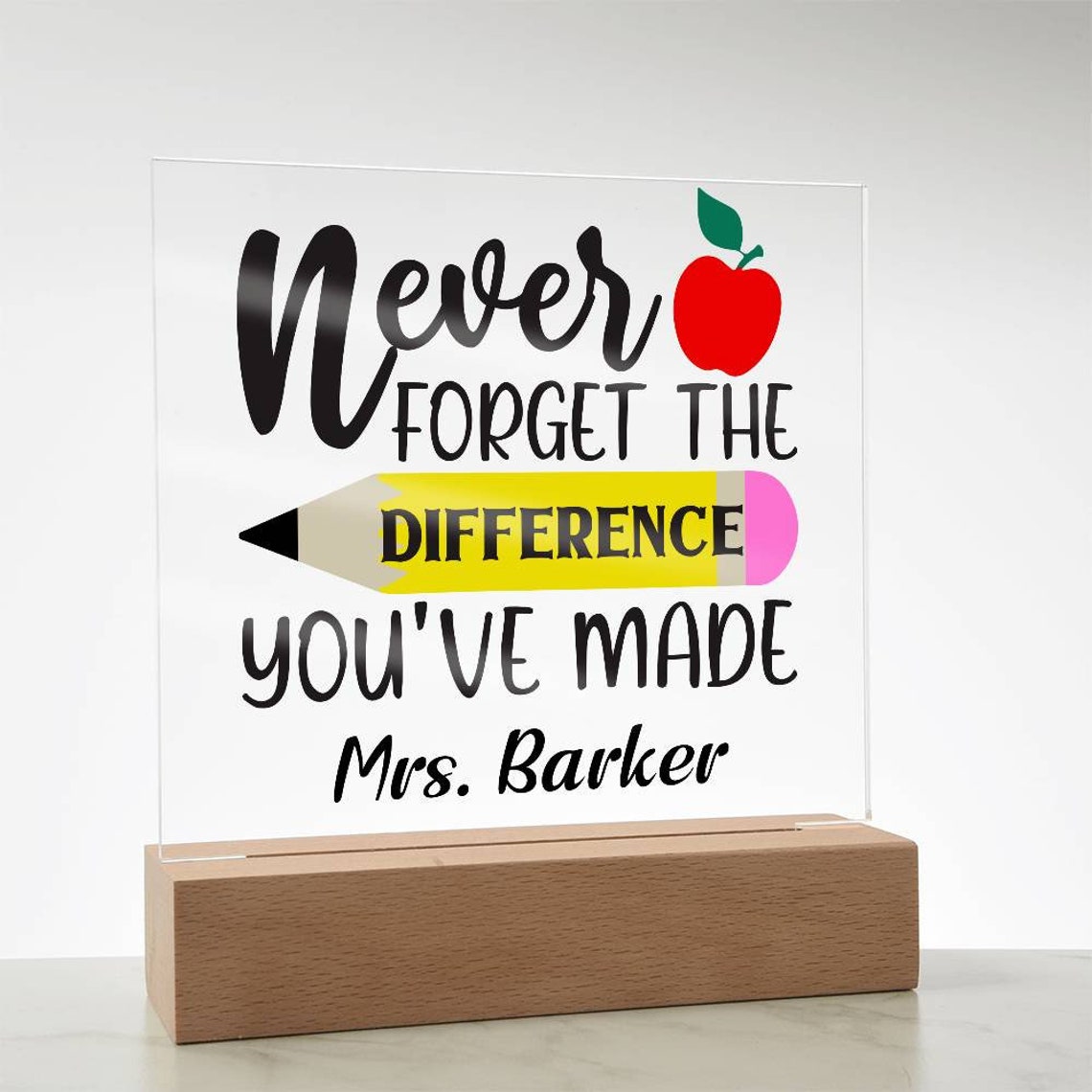 Teacher Name Sign, Personalized Teacher Gift, Teacher Desk Gift ...
