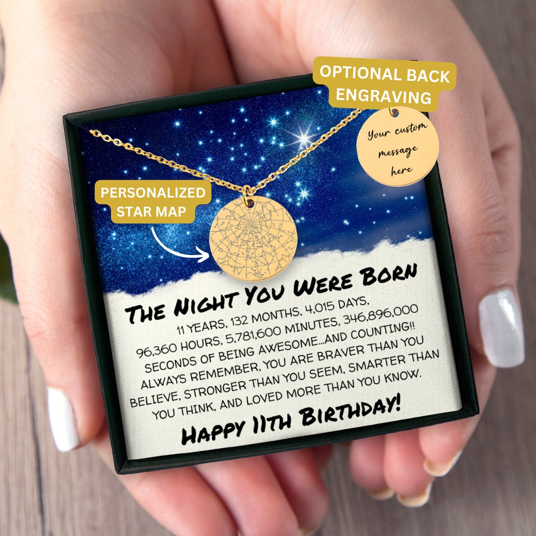 11th Birthday Gift for Her,personalized 11th Birthday Gift, Custom Star ...