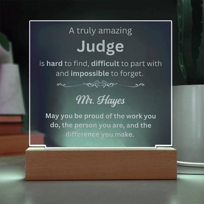 Personalized Judge Gift With Name, Judge Appreciation Gift, Judge ...