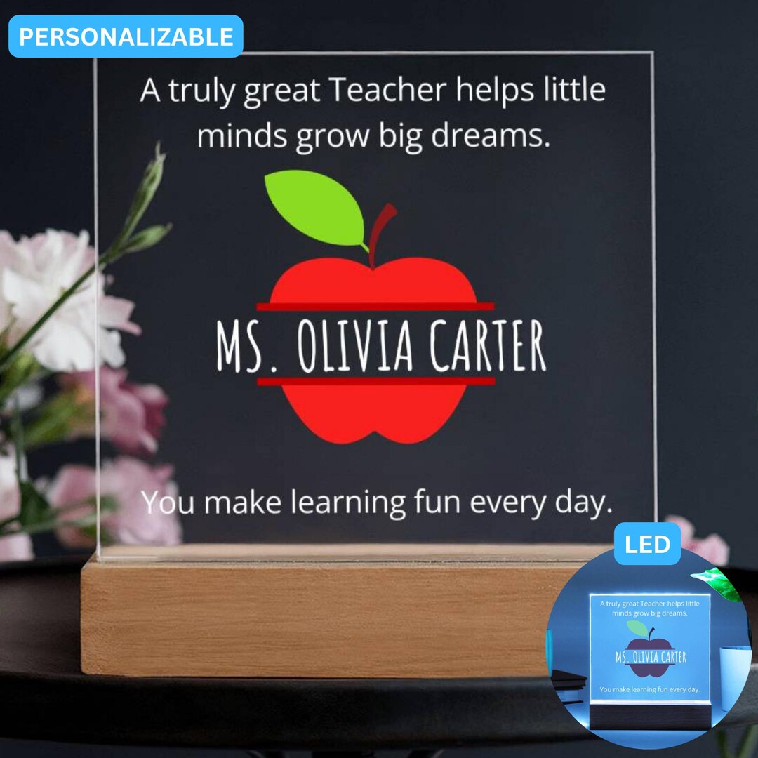 Personalized Preschool & Kindergarten Teacher Acrylic Plaque ...