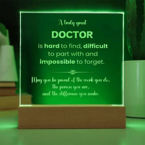 Doctor Engraved Acrylic Plaque, Doctor Thank You Gift, MD Doctor ...