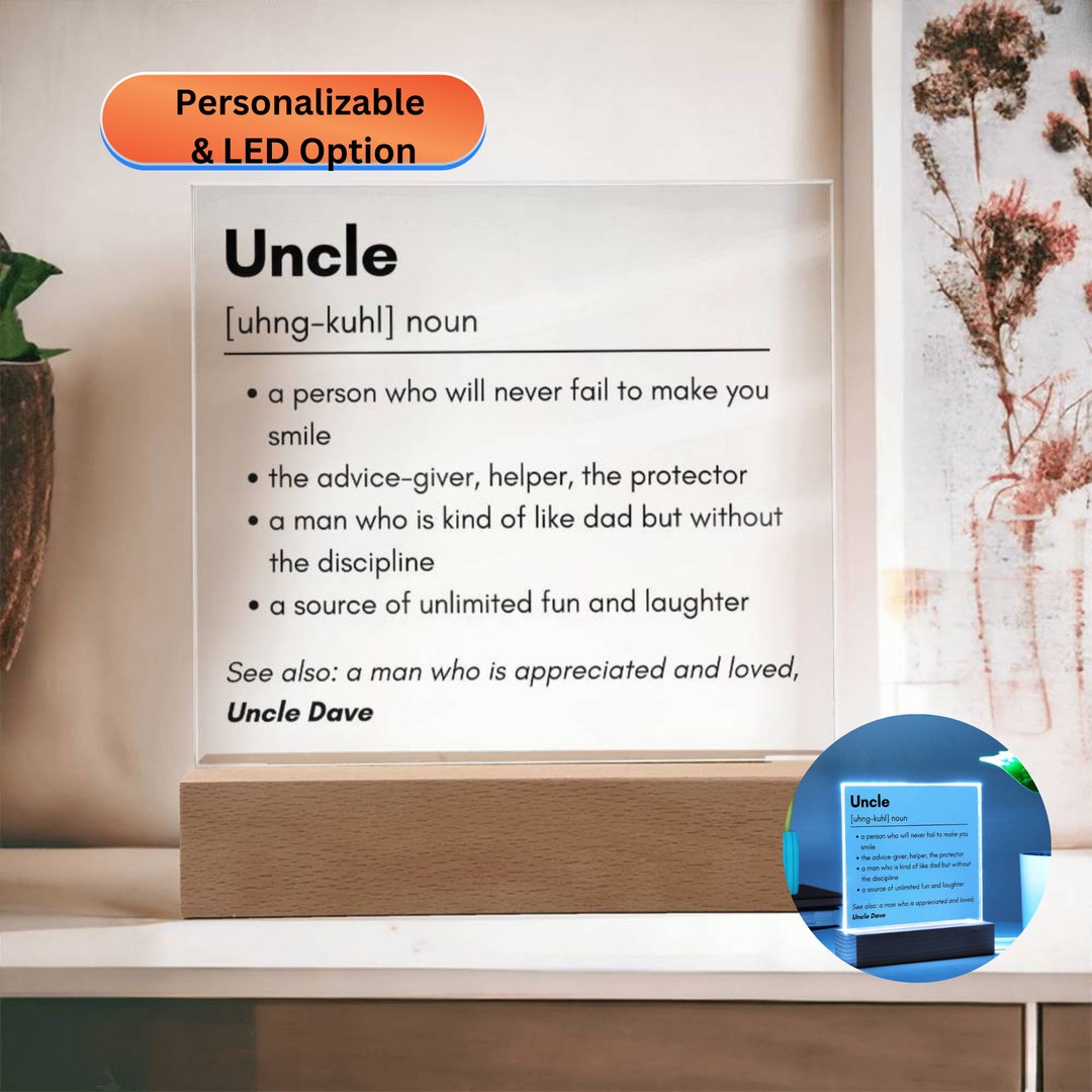 Personalized Uncle Gift, Uncle Definition Plaque, Uncle Gift From ...