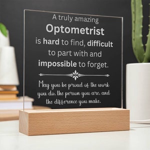 Optometrist Thank You, Optometrist Leaving Retirement Gift, Optometrist ...