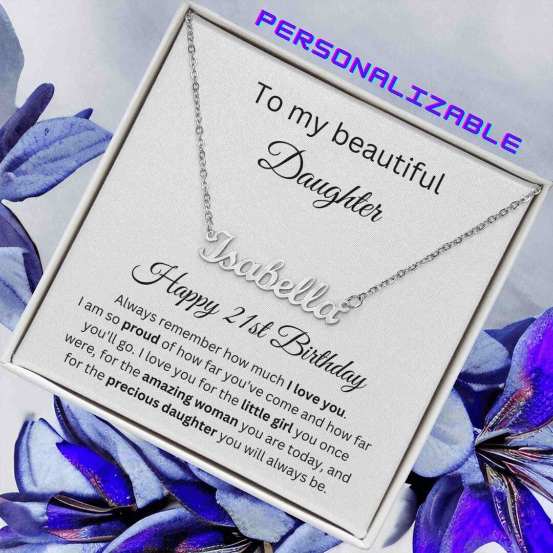 21st Birthday Gift for Daughter Personalized Name Necklace, 21st ...