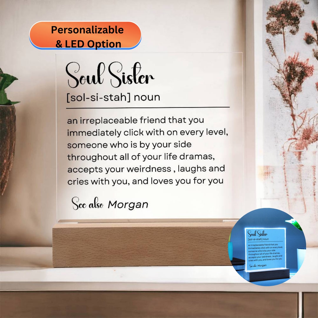 Personalized Soul Sister Plaque, Birthday Gift for Her, Soulsister ...