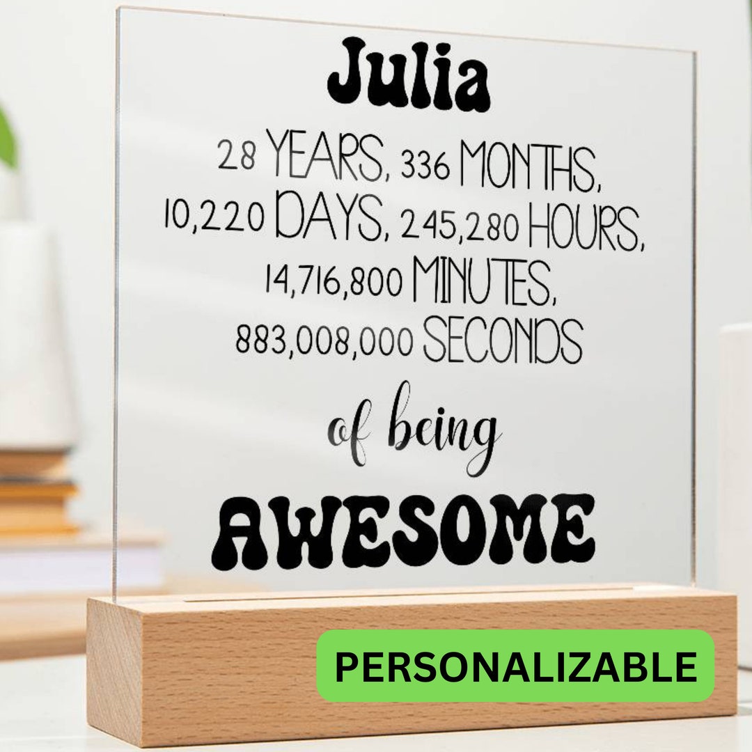 Happy 28th Birthday Gift Acrylic Plaque, 28th Birthday Gift for Her ...