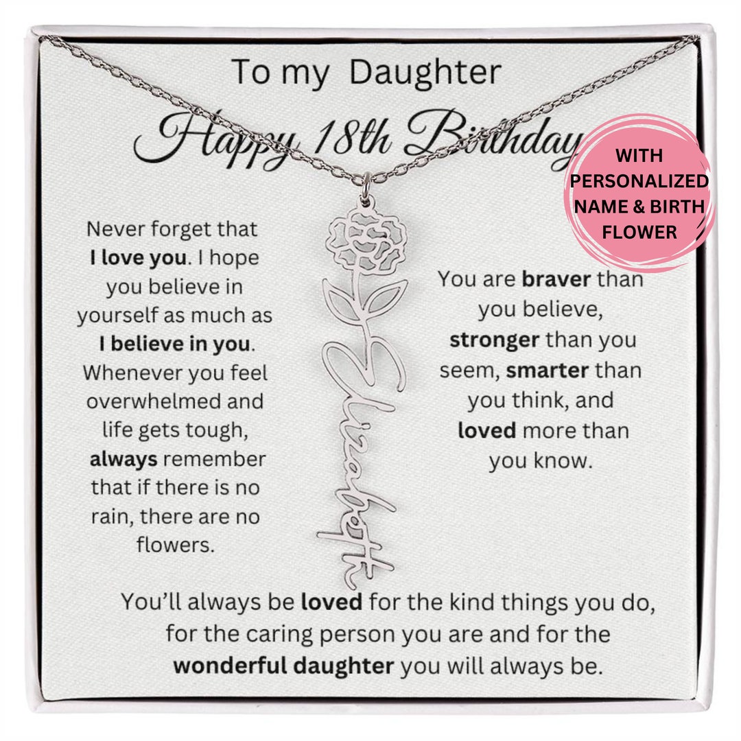 18th Birthday Necklace, Gift for Girl Turning 18, Personalized Name ...