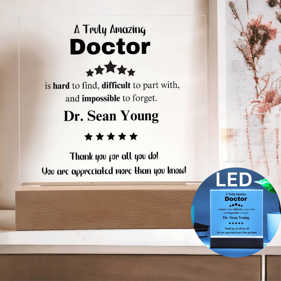 Doctor Thank You Acrylic Plaque, Personalized Thank You Gift Doctor, A ...