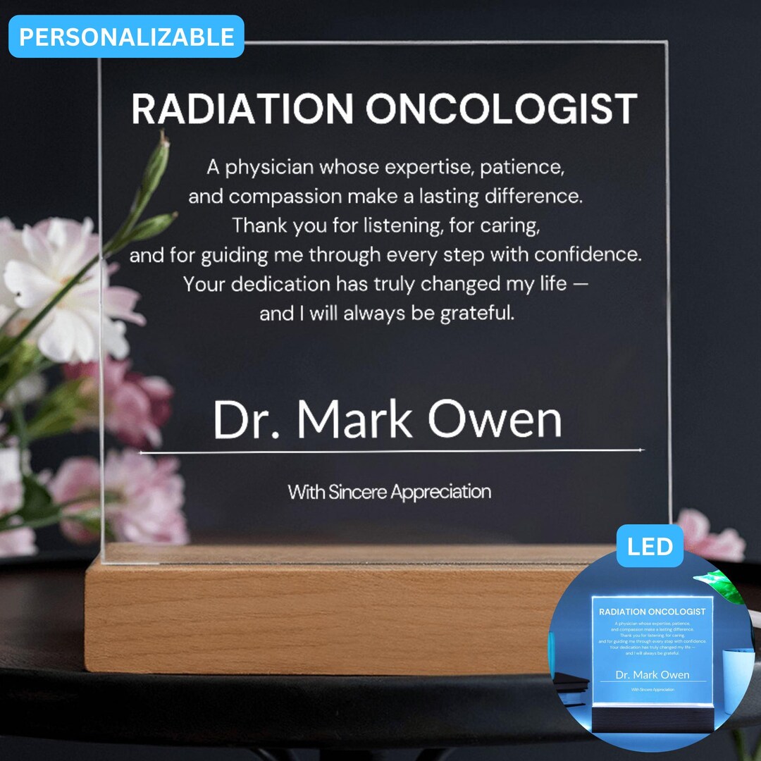 Radiation Oncologist Thank You Acrylic Plaque, Personalized Doctor ...