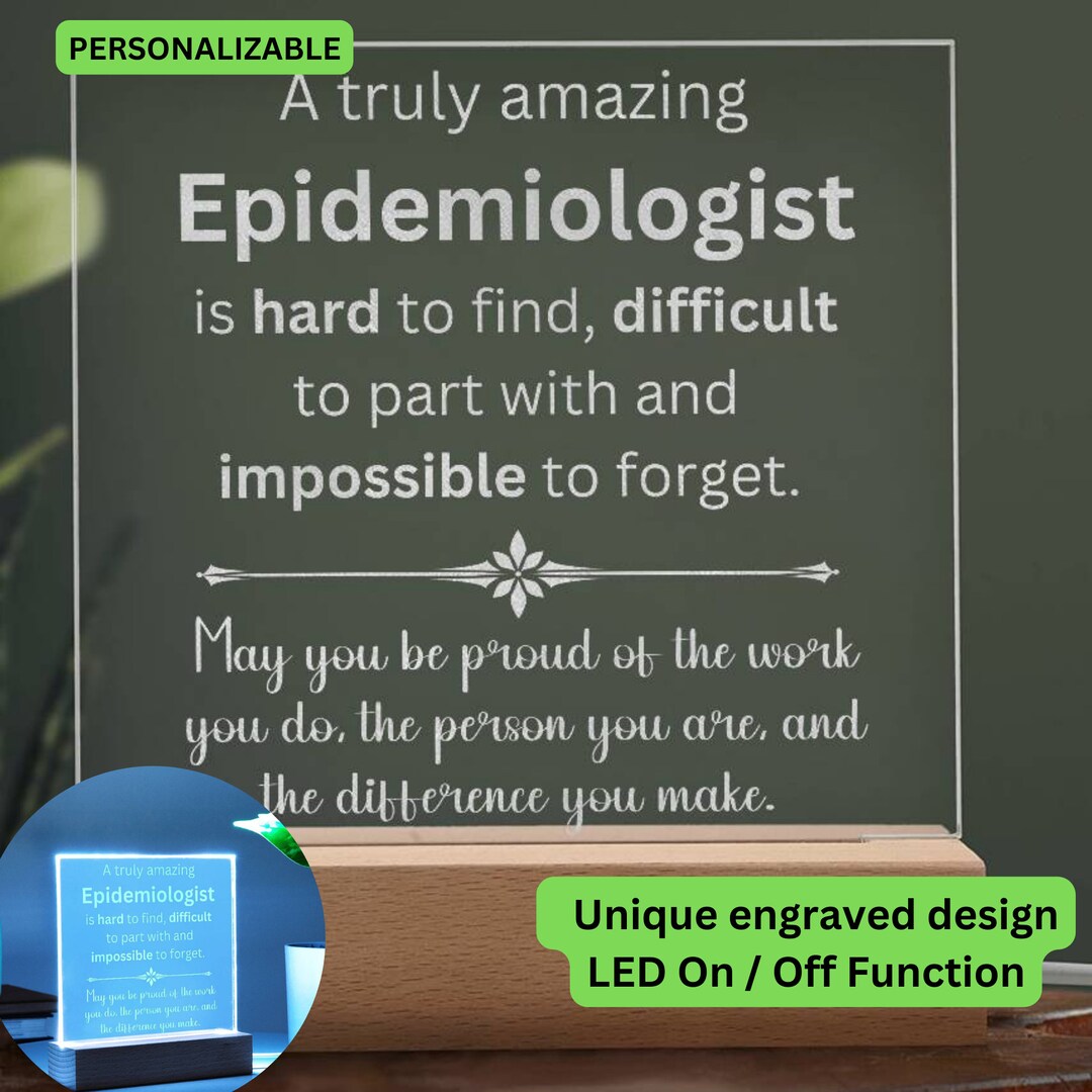 Epidemiologist Engraved Acrylic Sign, Public Health Gift ...